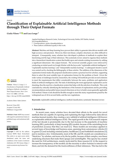 Pdf Classification Of Explainable Artificial Intelligence Methods