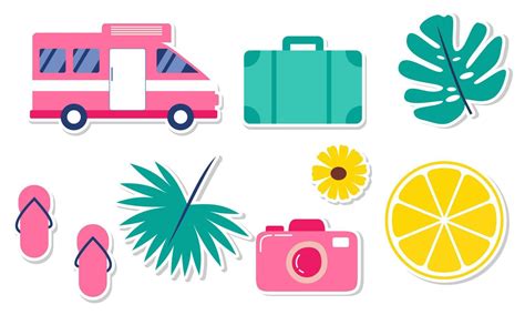 Summer Stickers Collection With Different Seasonal Elements 14826683