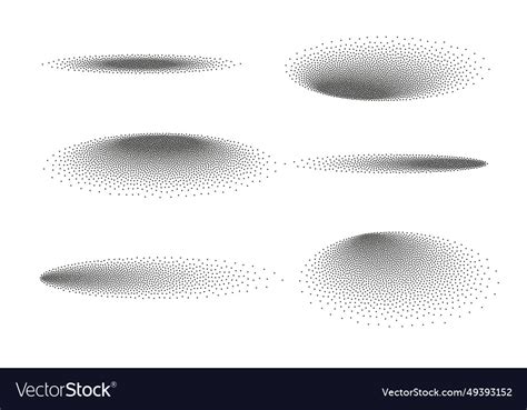 Stipple Gradient Oval Shadow Circle Effect Vector Image