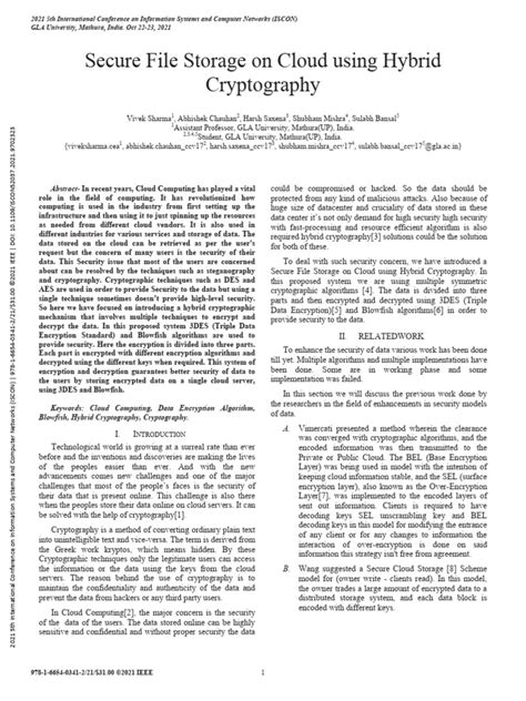 Secure File Storage On Cloud Using Hybrid Cryptography Pdf