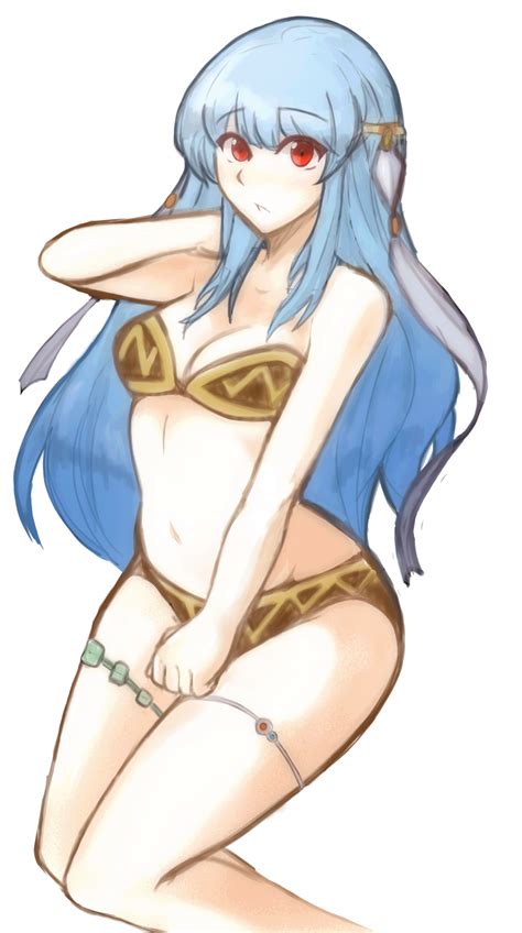 Rule 34 Bare Arms Bare Legs Bare Midriff Bare Shoulders Bikini Blue Hair Breasts Female Fire