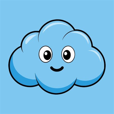 Un Dibujo De Dibujos Animados De Una Nube Con Ojos Y Ojos Vector