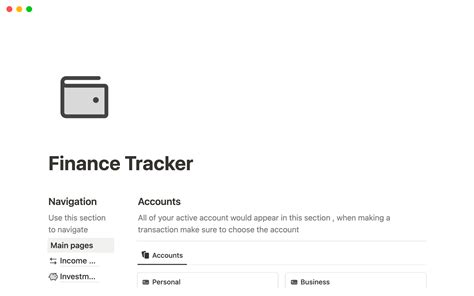 notion finance tracker notion template