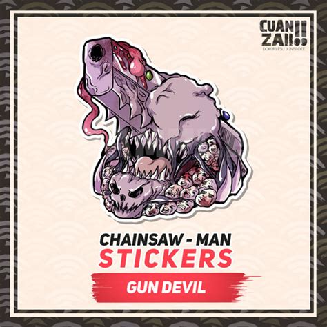 Jual Sticker Chainsaw Man Gun Devil Aki Kab Bandung Barat