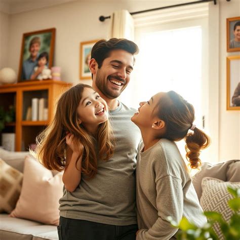 Heartfelt Moment Daughters Kiss On Dads Cheek