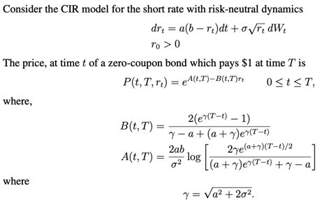 Consider The Cir Model For The Short Rate With