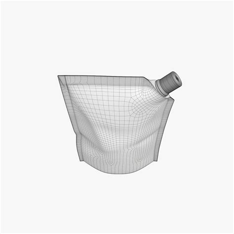 Blank Pouch Bag With Corner Spout Lid Mock Up 01 3d Model Download