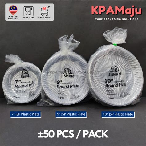 [50pcs] 7 9 10 Disposable Plastic Plate Food Plate Pinggan Plastik Party Plate Pp
