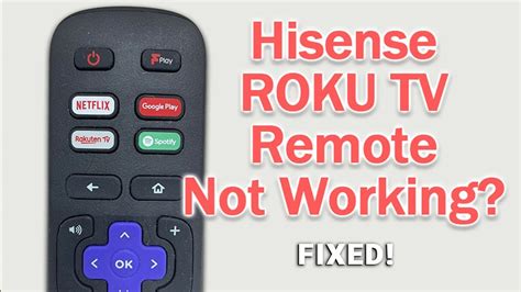 Hisense Roku Tv Remote Not Working Fixed Youtube