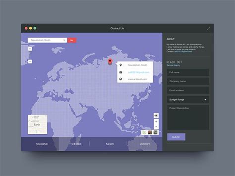 pin on map dashboard ui