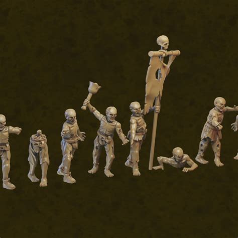 3d Printable Zombie Miniatures 32mm Modular By Juhász Gergely