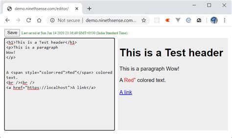 Web Based Single Page Light Weight HTML Editor With Auto Save Using