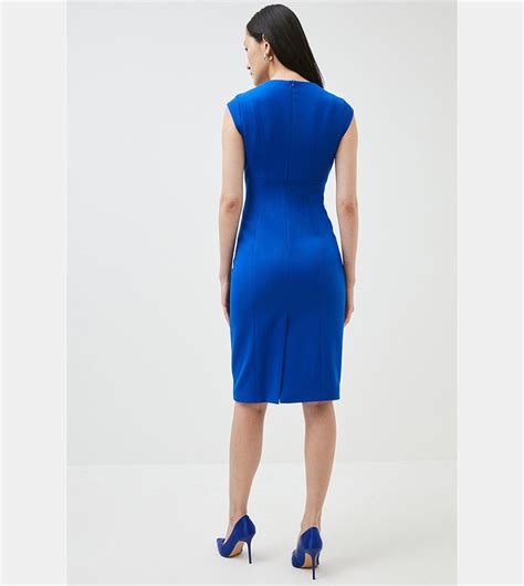Buy Karen Millen Structured Crepe Envelope Neck Pencil Midi Dress In