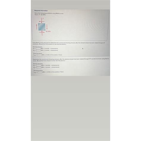 solved solve the following problems using mohr s
