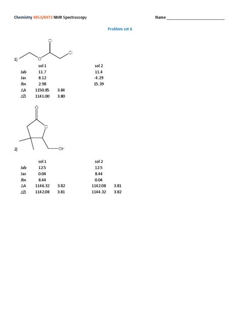 Problem Set 6 Answers Pdf Conformational Isomerism Atomic Physics