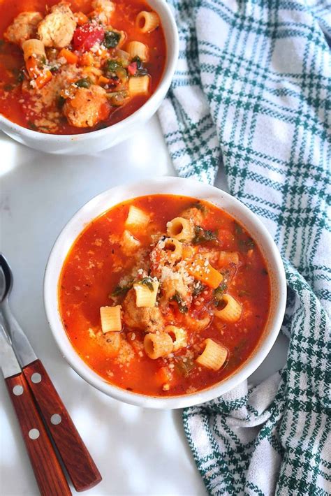 Chicken Meatball Soup With Ditalini Healthy Elizabeth Recipe