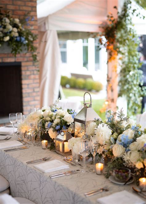 White And Blue Wedding Decor And Table Settings