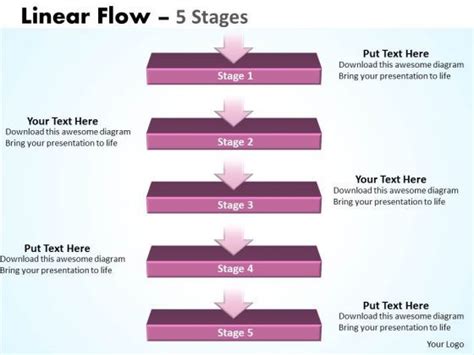 Consulting Diagram Linear Flow 5 Stages Strategy Diagram