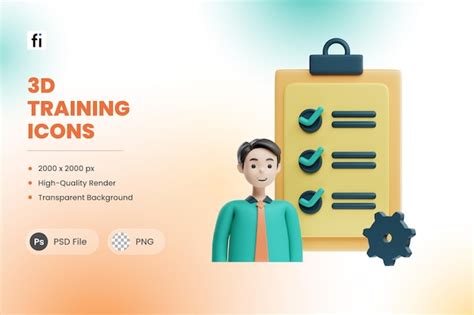 Premium PSD 3d Illustration Job Training Skill Assessment