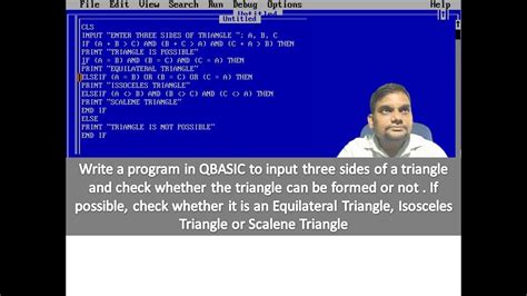 Check Triangle Is Possible Or Not In Qbasic Youtube