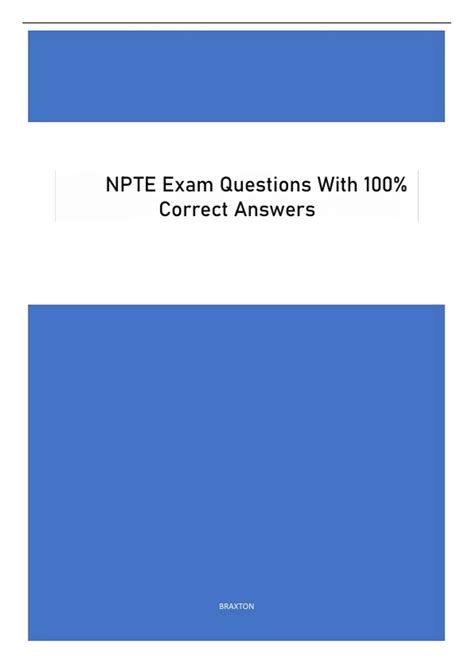 Npte Exam Questions With 100 Correct Answers Npte Stuvia Us