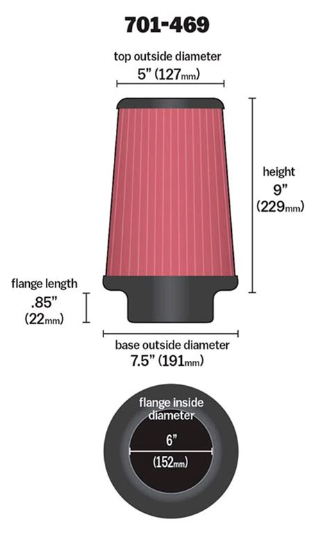 Airaid Cold Air Intake Airaid Universal Clamp On Air Filter 6 Flange