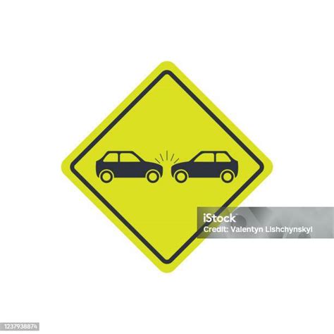 Vetores De Ícone De Colisão De Carro Sinal De Acidente De Token Vetor Plano Símbolo Simples E