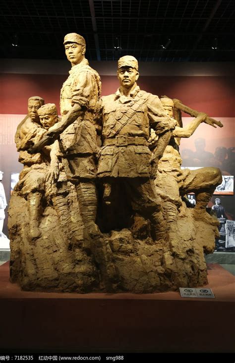 泥塑狼牙山五壮士雕像高清图片下载 红动中国