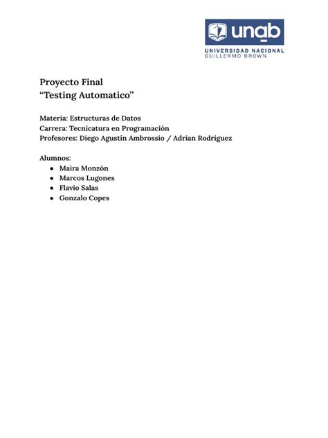 proyecto final incompleto pdf prueba evaluación archivo de