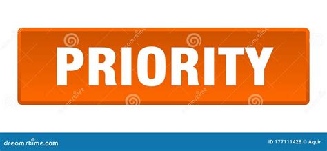 priority button priority square isolated push button stock vector