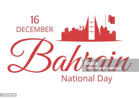 바레인 국경일 또는 독립 템플릿 12 월 16 일 애국 휴일 디자인 물결 모양의 깃발이있는 손으로 그린 만화 플랫 일러스트 레이 션 12월에 대한 스톡 벡터 아트 및 기타