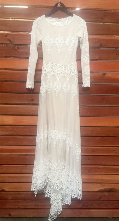 Lisa Lace Boho Modest Wedding Dress Dreamers And Lovers