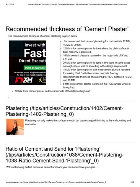 Cement Plaster Thickness Correct Thickness Of Plaster Recommended