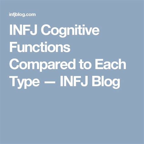 INFJ Cognitive Functions Compared to Each Type - INFJ Blog | Infp personality type, Infp ...
