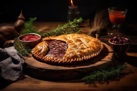 Torta De Carne Assada Saborosa Aicrafted Delight Apresentada Em Prato