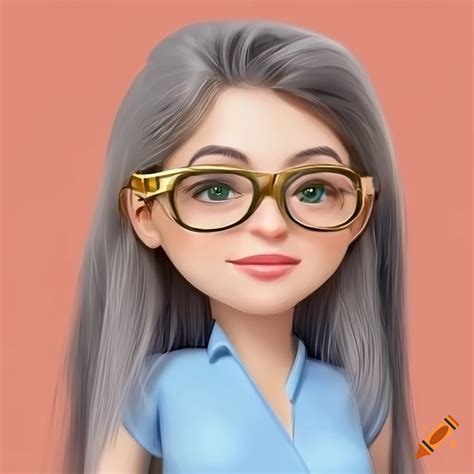 Cartoon Character With Gray Hair And Gold Glasses On Craiyon