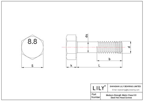 91280a049 Medium Strength Metric Class88 Steel Hex Head Screws