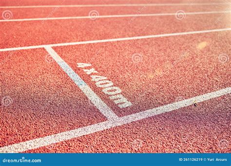 Sport Running Track And Stadium Background For Marathon Race And