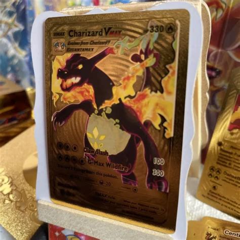 Charizard Vmax Gigantamax Gold Foil 🔥fan Art🔥pokemon Card Hp 330 Purple