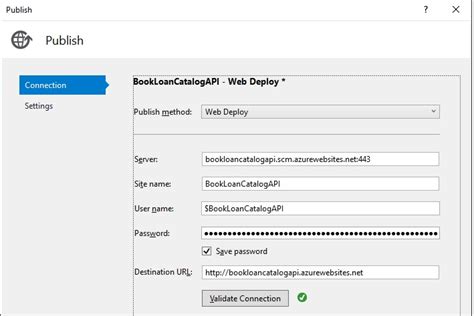 deploying a core web api to an azure app service