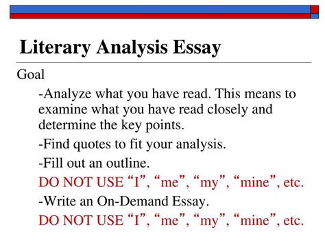 Ppt Literary Analysis Essay Powerpoint Presentation Free Download