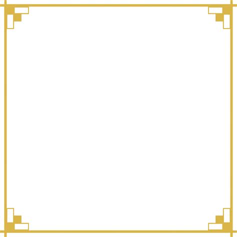 Gold Rectangle Border With Simple Lines Golden Rectangle Border