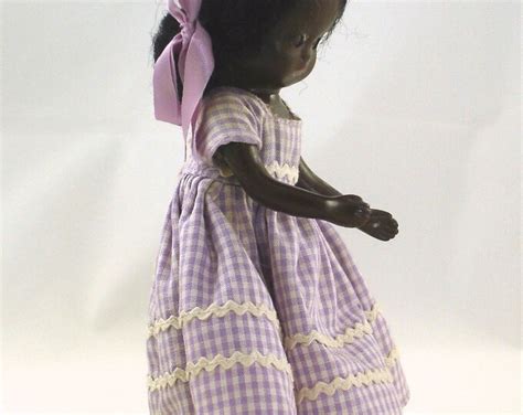 Vintage Nancy Ann Storybook Doll Black Topsy Lavender White Dress Etsy