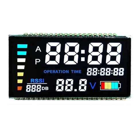 Customized Custom VA TN Monochrome 7 Segment 8 Lcd Display Black Background With White Led