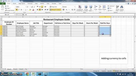 How To Add Currency To Cells Using Microsoft Excel Youtube