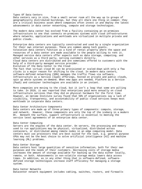 Data Centers Pdf Cloud Computing Data Center