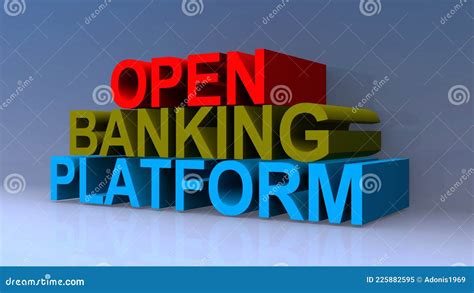 Open Banking Platform On Blue Stock Illustration Illustration Of