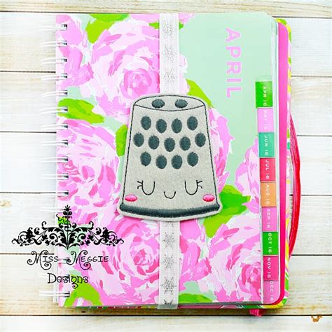 Kawaii Thimble Sewing Bookmark Ith Embroidery Design File Miss Meggie