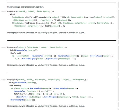 Machine Learning Implementing A Neural Network Mathematica Stack