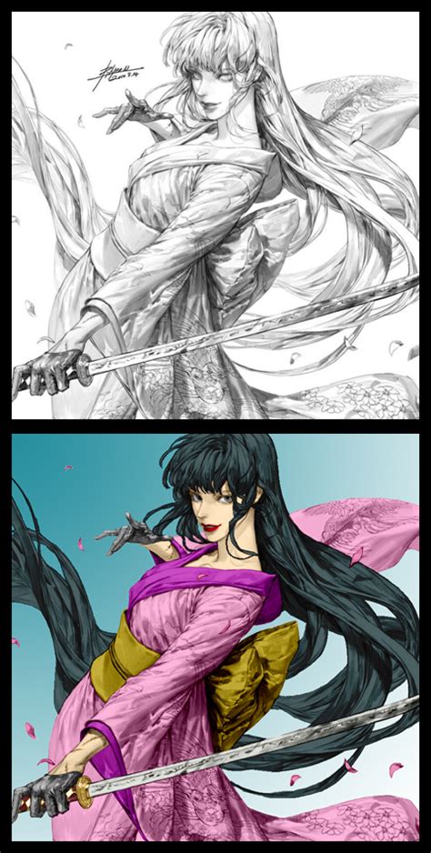 Female Assassin Line Drawing Drawings Original Artists